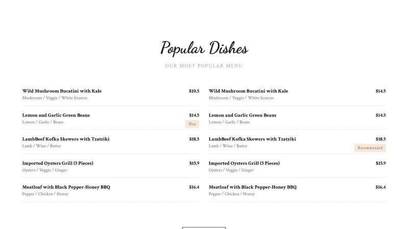 Restaurant Menu Module