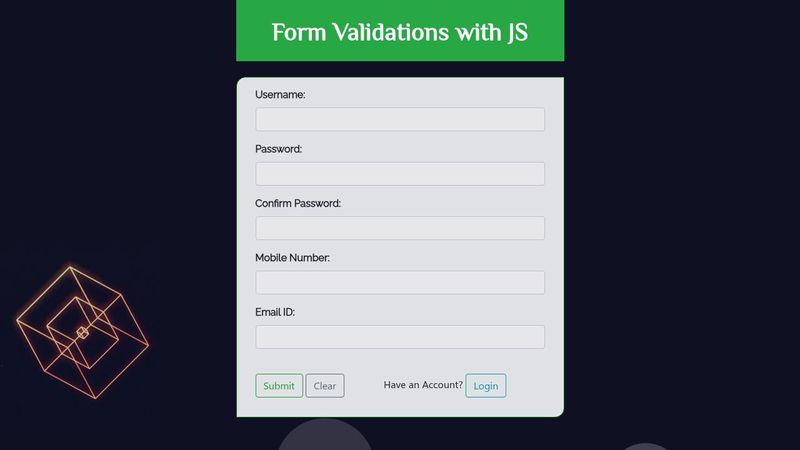 Proper Form Validations with JavaScript & Bubble Animation