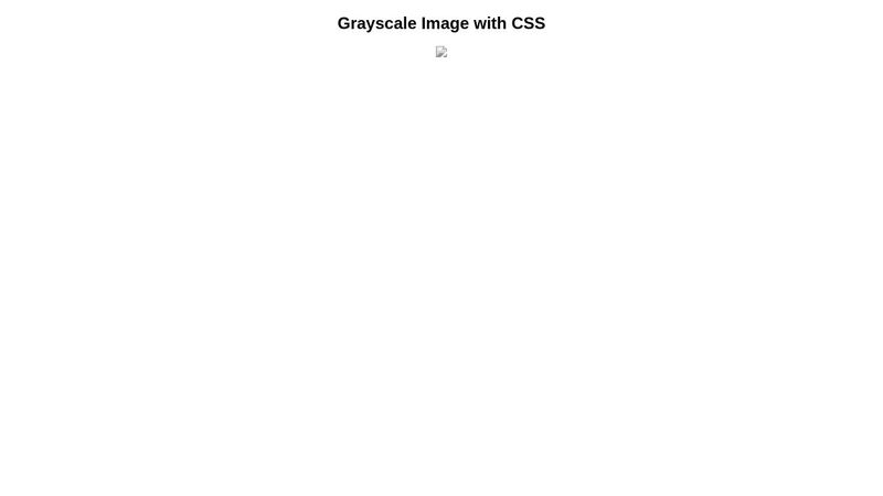Grayscale Image with CSS