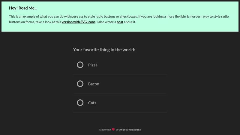 CSS Radio Buttons CSS Radio Buttons