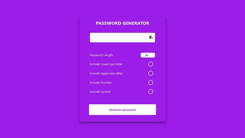 Random Password Generator With Javascript