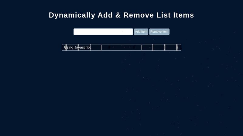 Dynamically Add And Remove List Items Using Javascript