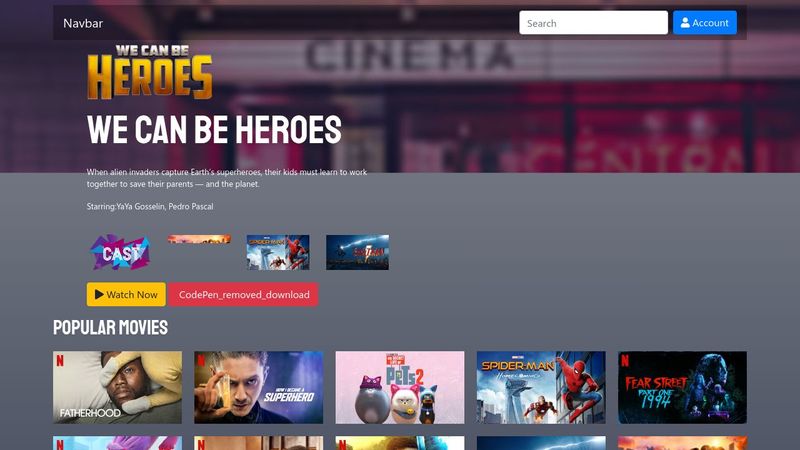 Make A Movie Website Using HTML CSS And Bootstrap