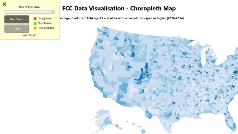 FCC Data Visualisation - D3 Choropleth Map