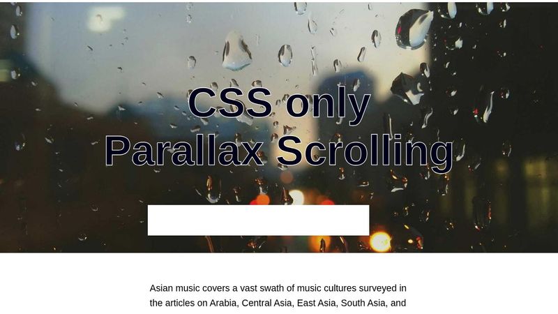 CSS only Parallax Scrolling