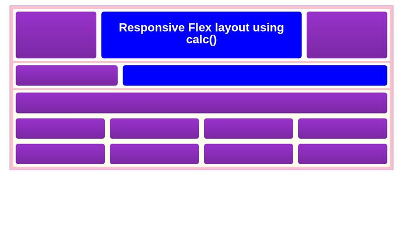 Responsive Flex layout using calc()