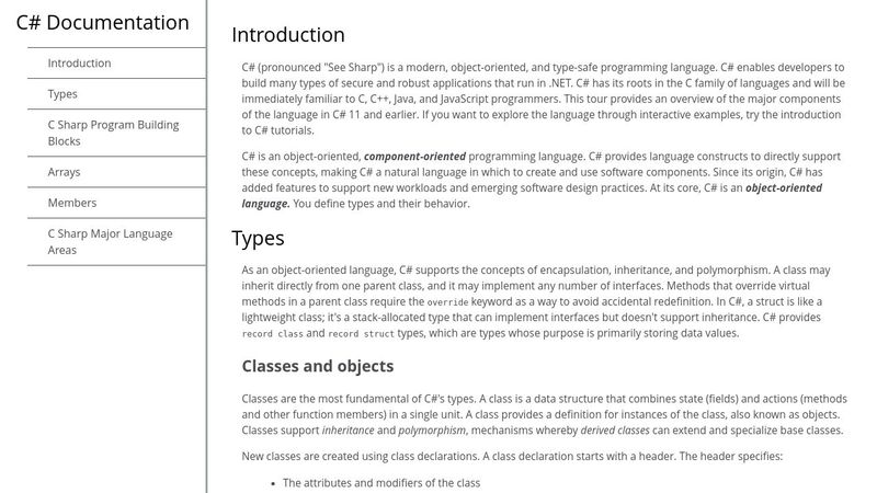 C# Documentation