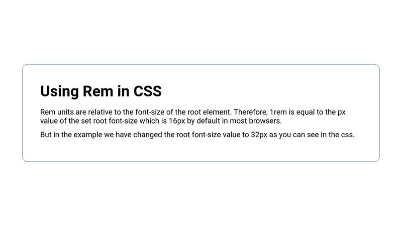 Using Rem Units in CSS