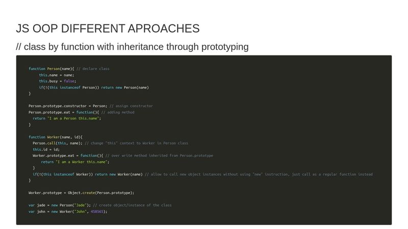 JS OOP IN THREE WAYS