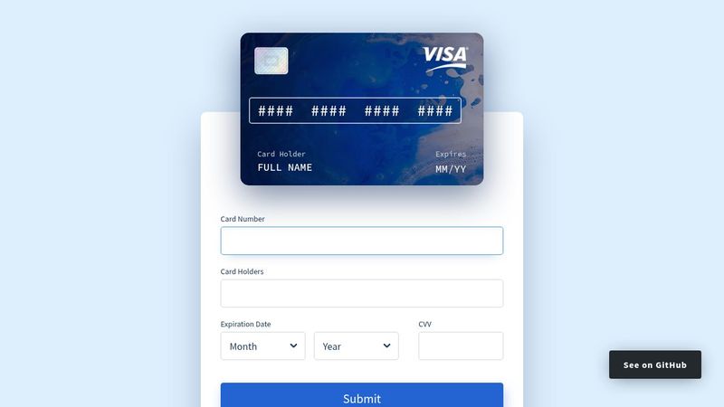 Credit Card Form Vuejs