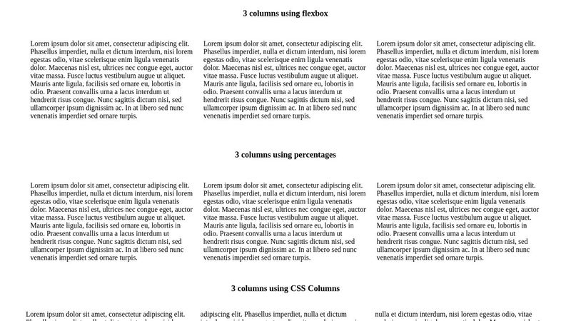 3 Column Layouts-Responsive