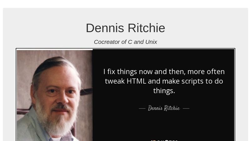 Tribute to Dennis Ritchie