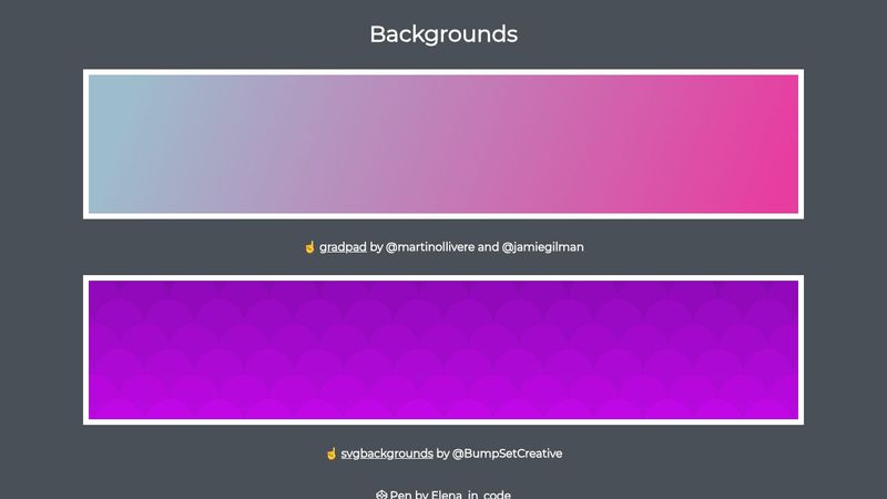 CodePen - Interesting backgrounds