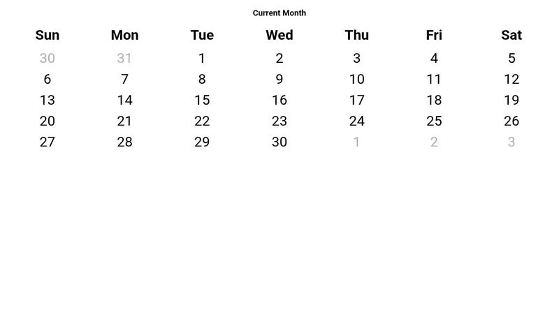 Simple Calender (Month)