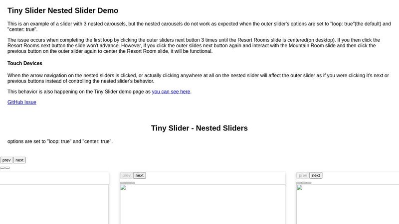 Tiny Slider Nested Slider Demo