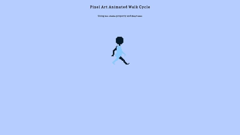 Pixel Art Animated Walk Cycle CSS Animation