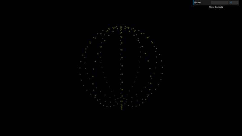 Three.js spinning sphere with spinning particles