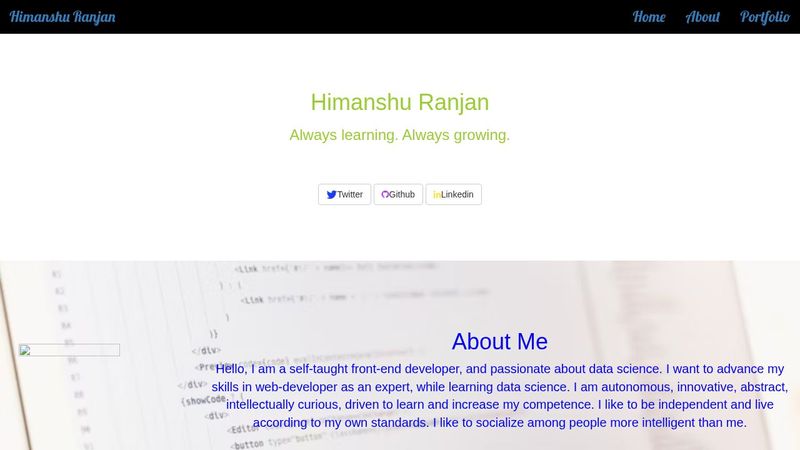 Portfolio - Himanshu Ranjan
