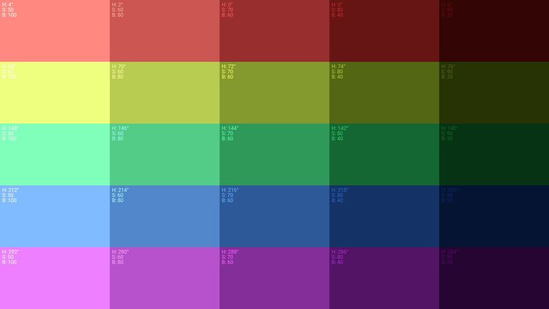 HSB Color Palette