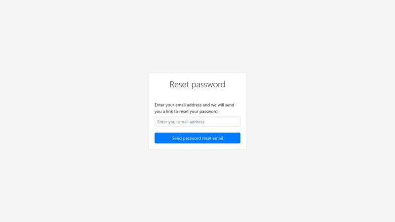 Reset password form Bootstrap 4