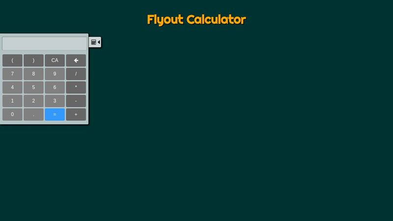 JavaScript Calculator Flyout [FreeCodeCamp]
