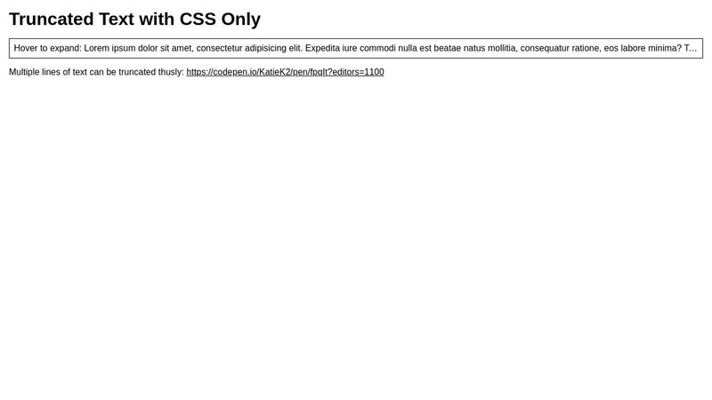 Truncated Text with CSS Only