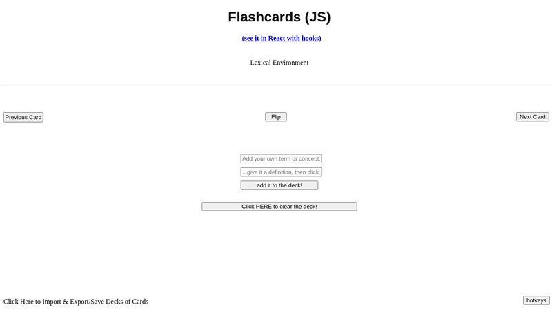 Simple Flashcards with JS/HTML