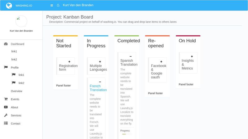 Kanban Board with drag and drop