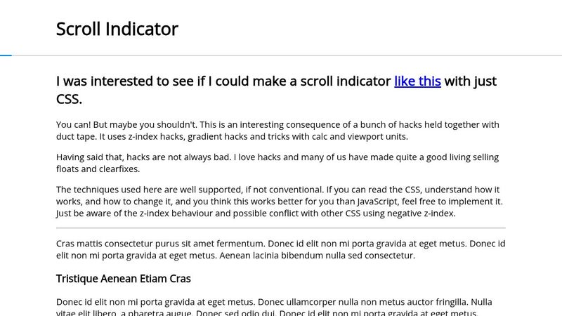 CSS only scroll indicator