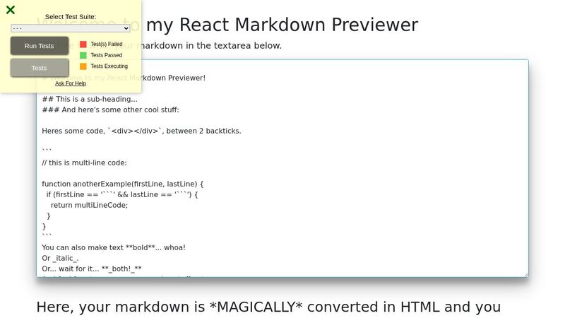 Build a Markdown Previewer