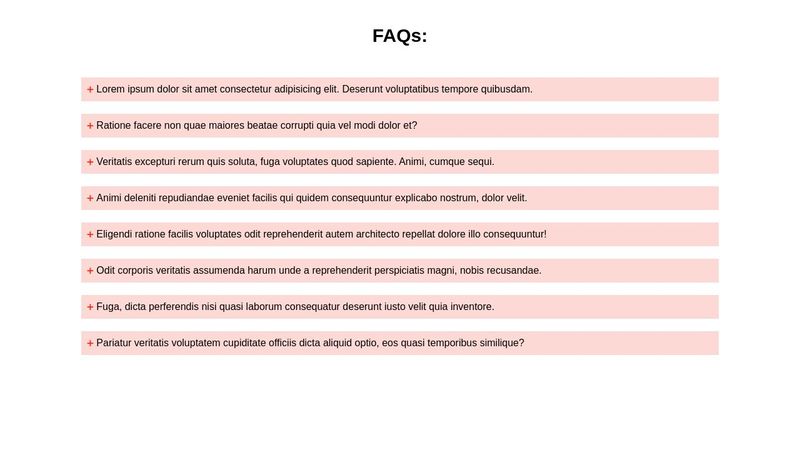 FAQs page | pure CSS