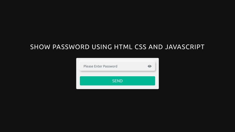 how to hide and show password using javascript