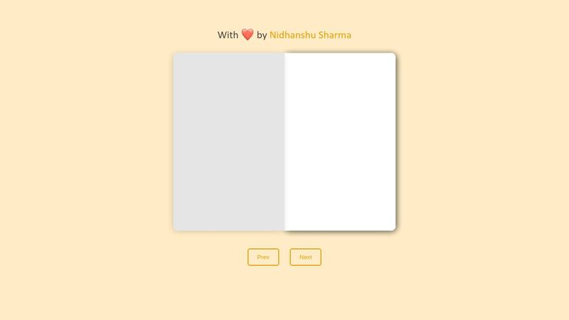 Flip Book Slider with HTML, CSS & Vanilla Javascript