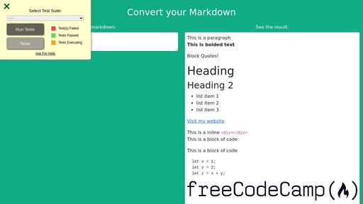 Markdown Preview Project Javascript The Freecodecamp Forum