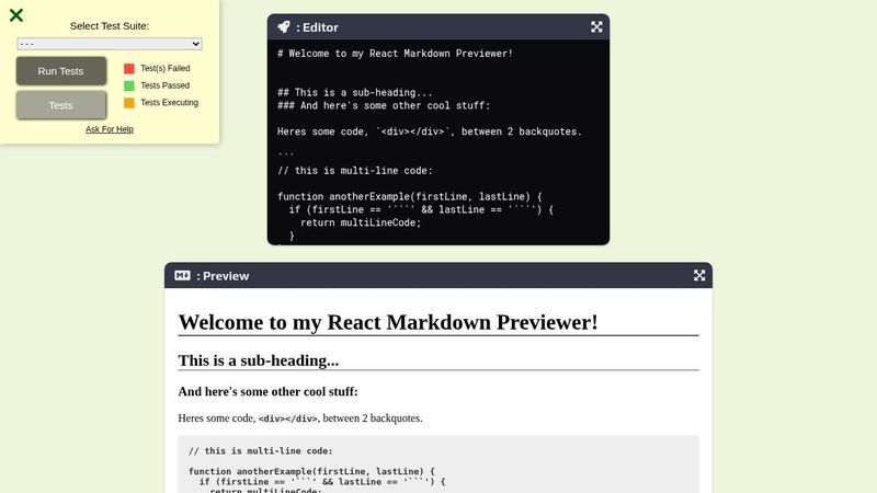 Fork Me! FCC: Build a Markdown Previewer React
