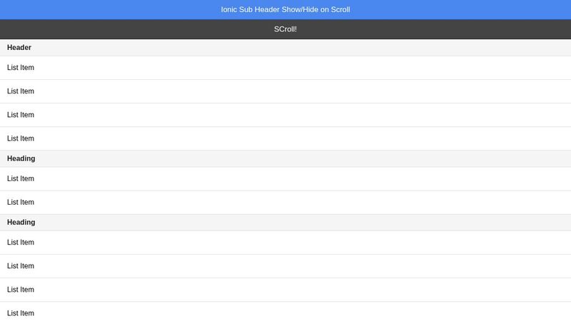 Ionic Sub Header Show/Hide on Scroll