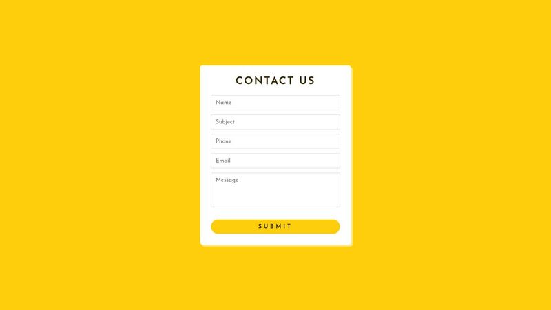 Contact us form Validation using Javascript