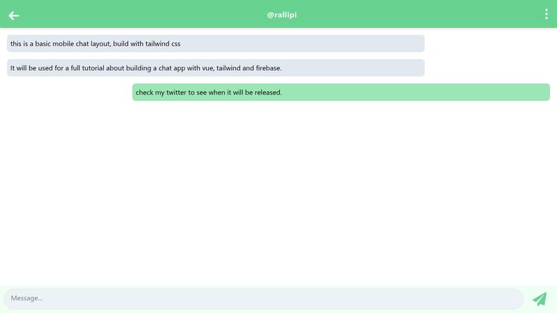 Mobile Chat Layout with tailwind css