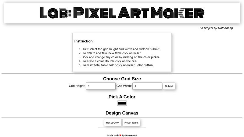 Pixel Art Maker by Ratnadeep