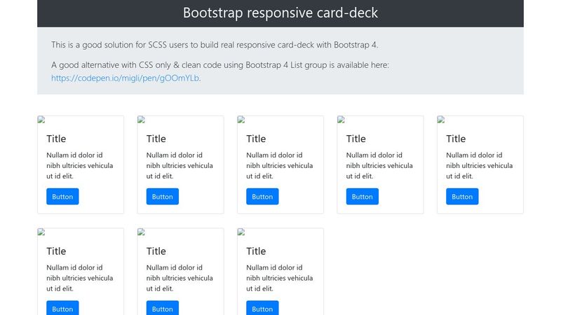 Bootstrap 4 responsive card-deck