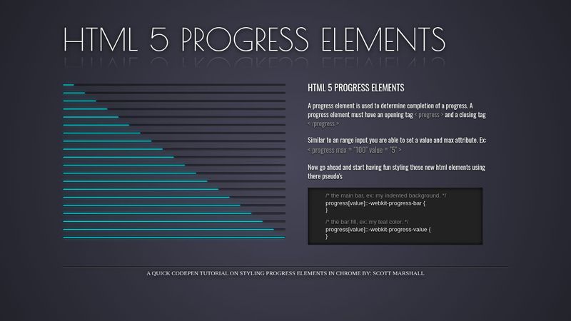 HTML 5 PROGRESS TUTORIAL