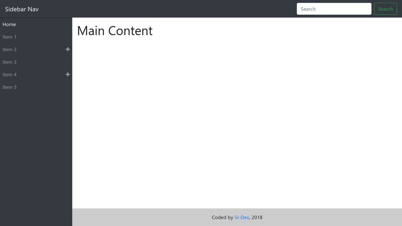 Bootstrap 4 Sidebar Menu To Top