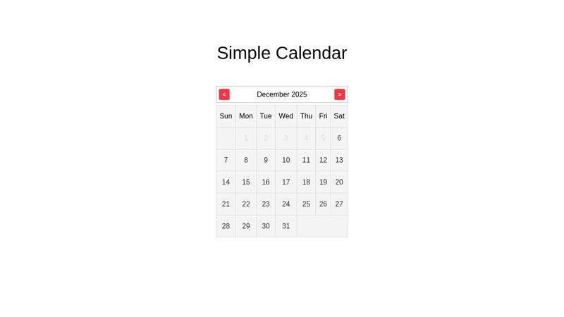 Simple Calendar