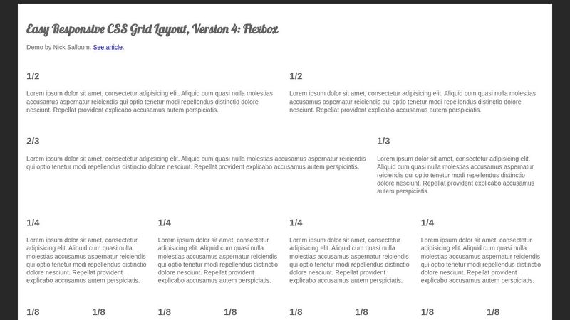 Easy Responsive CSS Grid Layout, Version 4: Flexbox