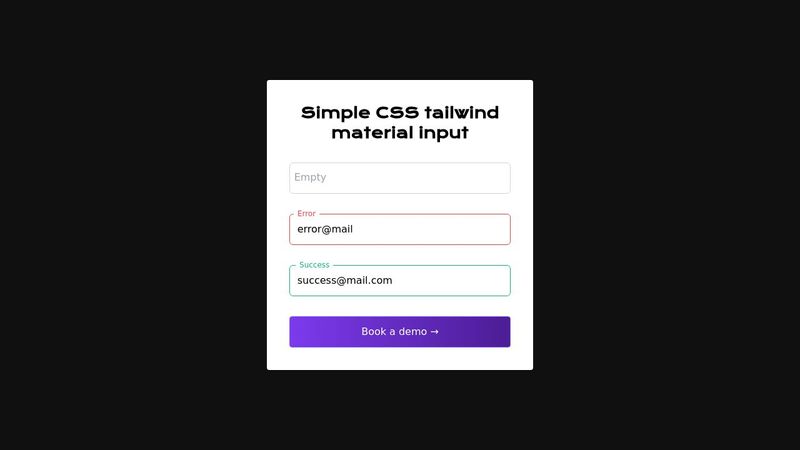Tailwind css input material pure css