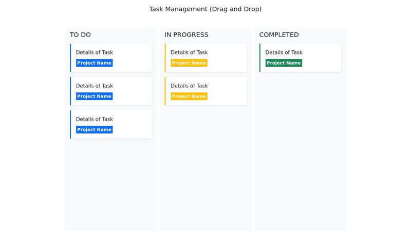 Task Management (Drag and Drop) Task Management (Drag and Drop)