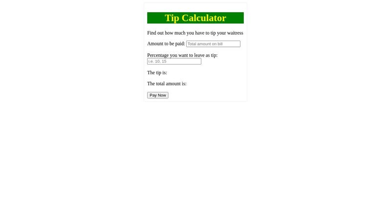 Tip calculator