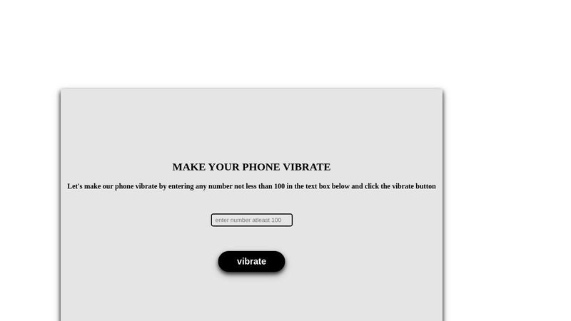 Vibrate phone using js