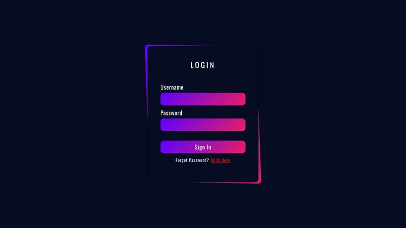 Modern Login Page html and css