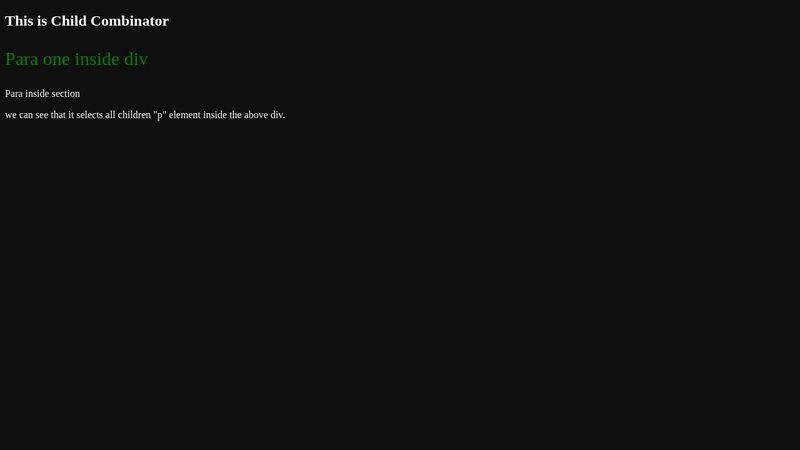 CSS Child Combinator